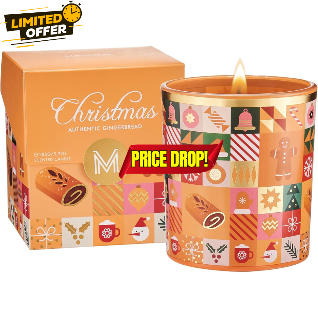 M&SENSE Gingerbread Cookie Christmas Candle - Deals Finders