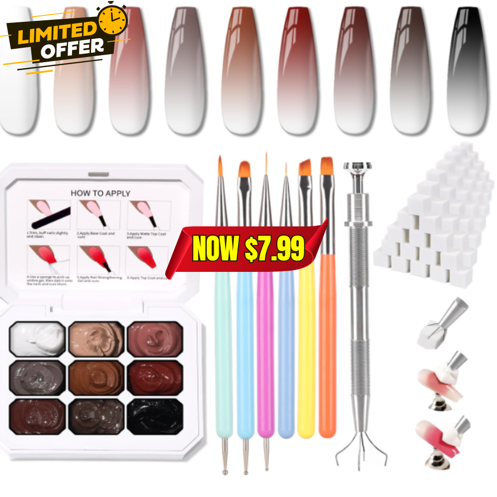 9 Colors Ombre Gel Polish Palette - Deals Finders